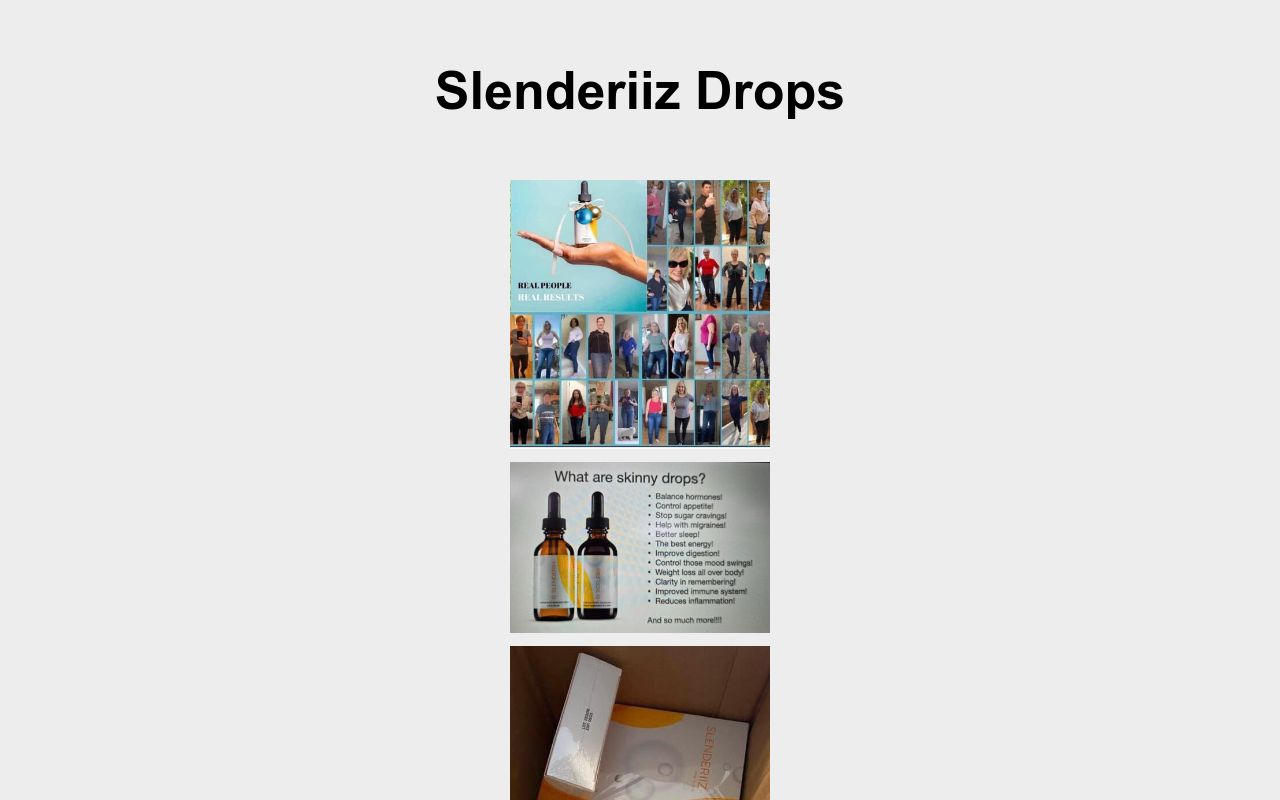 Slenderiiz Drops Proven Health Results